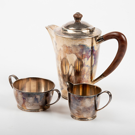 KAHVIPALVELU, 3 osaa, hopea. Hopea ja metalli - Hopea - Auctionet