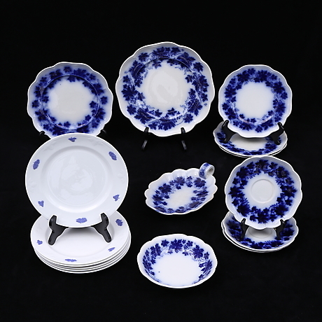 SERVISDELAR, 16 st, "Blå Blom", Gustavsberg, "Vinranka", Arthur Percy ...