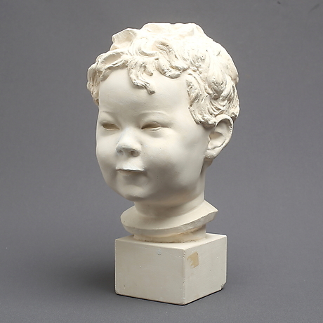 DAVID WRETLING, gips, byst av en pojke, singnerad och daterad 1928 ...