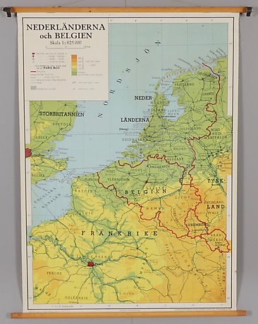 SCHOOL MAP, Netherlands and Belgium, General Staff Lithographic ...