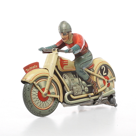 TECHNOFIX MOTORCYCLE GE 255, US ZONE Germany, movement. Toys - Auctionet