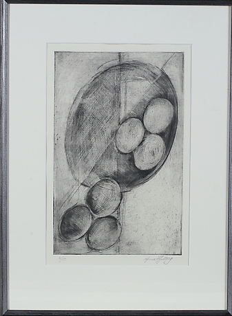 ANNA HEDBERG. Composition, woodcut, signed and numbered 4/10. Art ...