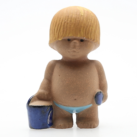 LISA LARSON. Boy with bucket, stoneware. labeled Gustavsberg. Ceramics ...