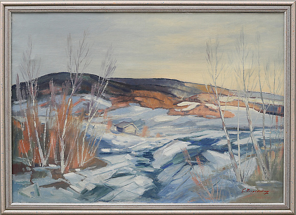 GUNNAR BERGSTRÖM. Motif from Norrland, oil on canvas, signed G ...