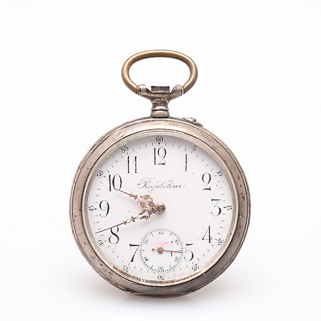 POCKET WATCH, Regulateur, silver, back cover with coat of arms. Clocks ...