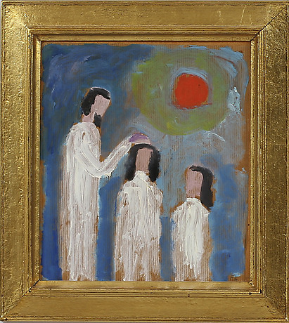 FRANS LARSSON. Cardboard oil, monogram signed. Art - Paintings - Auctionet