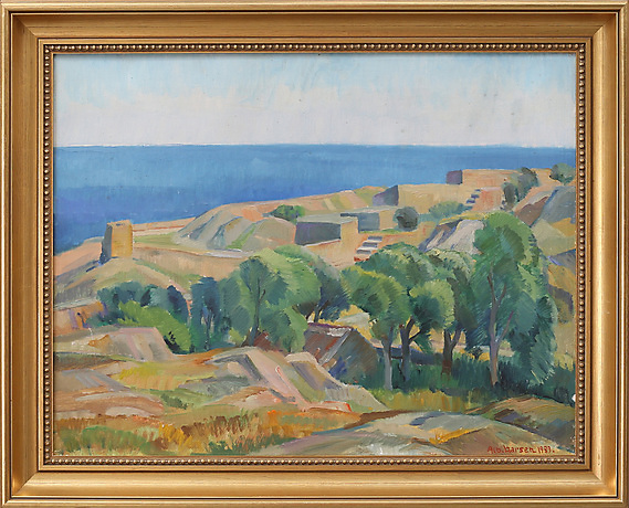 ALBERT LARSEN. Burgruin, oil on canvas, signed Alb. Larsen, and dated 1939. Art - Paintings ...