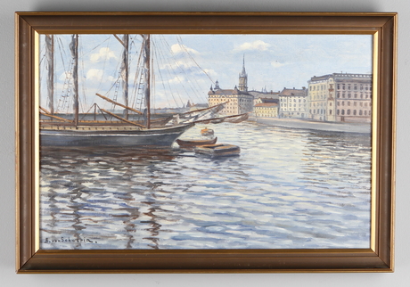 BO VON SCHWERIN. Riddarholmen, oil on canvas, signed. Art - Paintings ...