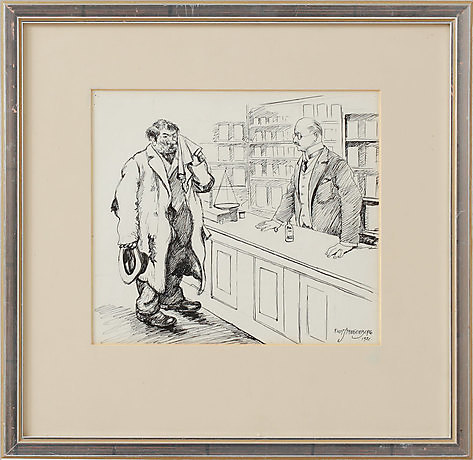 KNUT STANGENBERG. Tuschteckning, signerad och daterad 1921. Konst ...