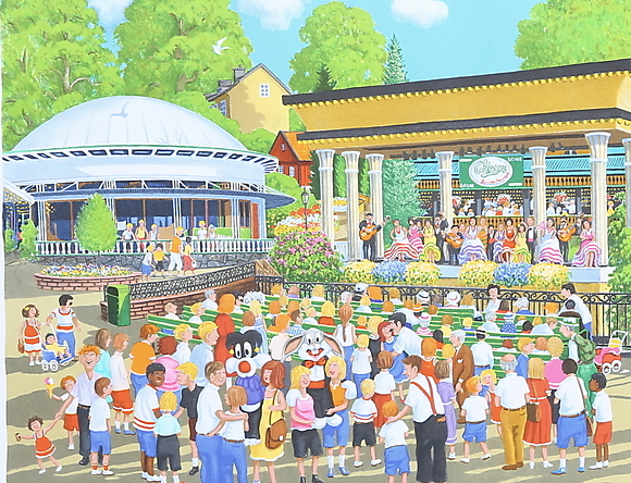 BERT HÅGE HÄVERÖ. "Gröna Lund 2000", litografía, firmada y numerada 260 ...