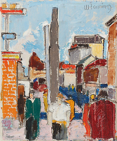 WILHELM HENNING. Oljemålningar, 5 st, signerade. Konst - Måleri - Auctionet