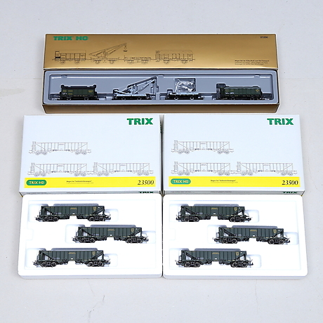 TRIX 21250 och 23500 10 godsvagnar i 3 originalkartonger. Leksaker ...