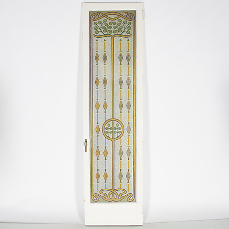 FRANCESC AND FREDERIC VIDAL. Door with cloisonné stained-glass window ...