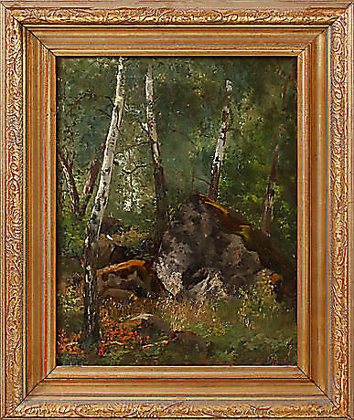 AXEL LINDMAN. Attributed to. "Stone Bumling", oil on canvas. Art ...