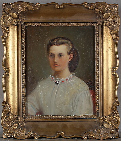 ANNA CERVIN. Tillskriven. Porträtt av Anna Gustafva Paulina Högberg ...