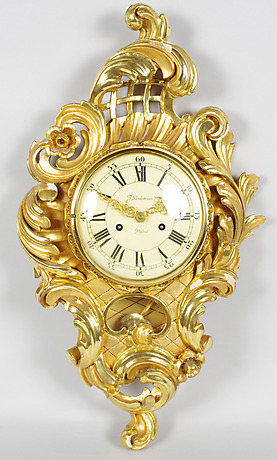 WALL CLOCK, gilded, rococo style, 20th century. Clocks & Watches ...