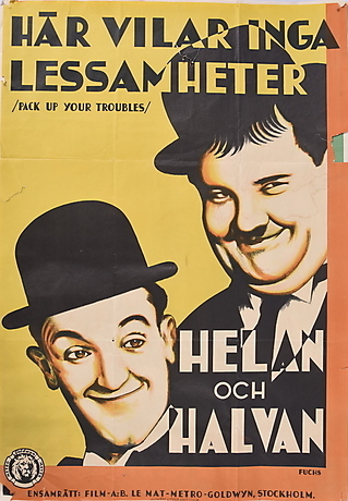 FILMAFFISCH, Helan och Halvan, 1900-talets första hälft. Konst - Grafik ...