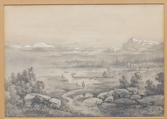 CARL SVANTE HALLBECK. Blandteknik, Fjällmotiv. Konst - Teckningar ...