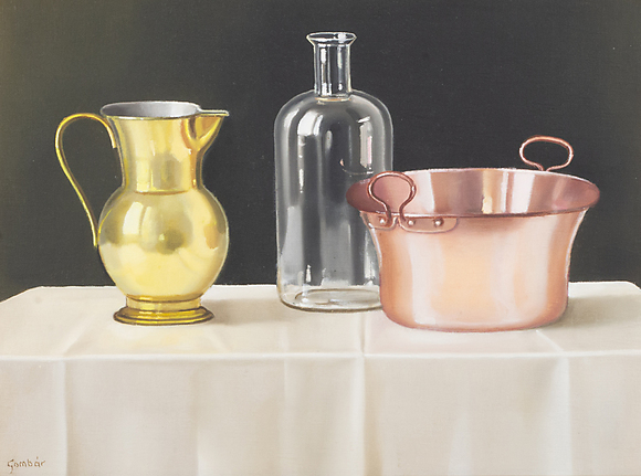 ANDRAS GOMBÁR. Stlilleben, olja på duk, signerad Gombár. Konst - Måleri ...