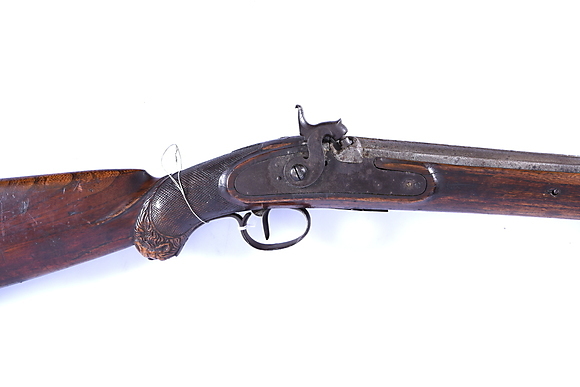 Flintlock RIFLE, from flint lock, first half of the 19th century ...