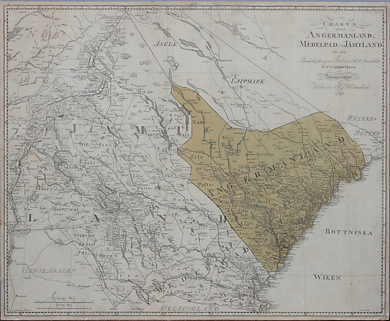 MAP, "Charter over Ångermanland, Medelpad and Jämtland. Books, Maps ...