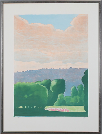PER ANDERSSON. Forest landscape, lithography, signed and numbered 17/ ...