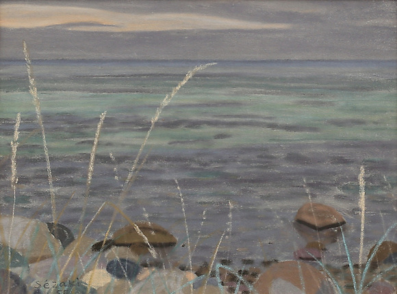 HARUO SEZAKI. Beach picture, Kivik, signed. Art - Paintings - Auctionet