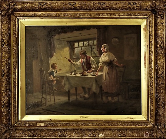 ALEXANDER ROSELL. oil painting, on canvas, "Please Daddy", signed. Art ...