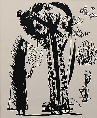 HERMAN TALVIK. "Nytt liv" litografi signerad H Talvik. Konst - Grafik ...