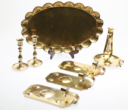 BRASS OBJECTS 7 parts, 1900s. Silver & Metals - Pewter, Brass & Copper ...
