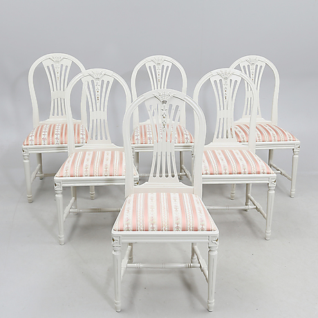 STOLAR 6 st "Axet" gustaviansk stil, 1900-tal. Möbler - Fåtöljer ...