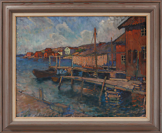 JOHN ÖSTERLUND. Mollösund, oil on canvas, signed. Art - Paintings ...