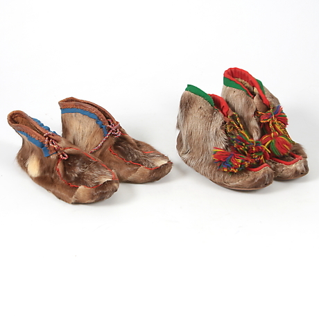 SKO, 2 par, samisk arbejde, 1900-tallet. Vintagetøj og -tilbehør ...