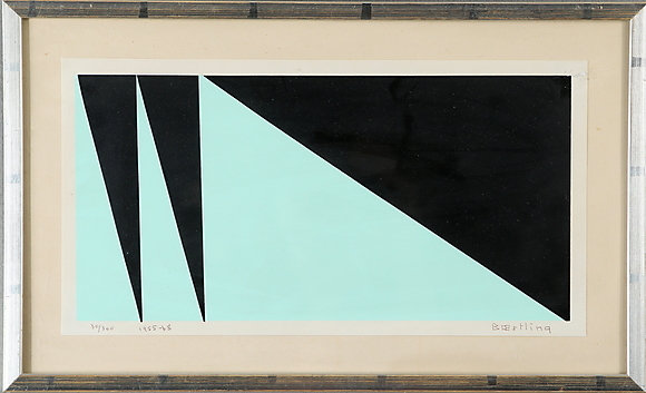 OLLE BAERTLING. Lithography, abstract composition, signed, numbered and ...