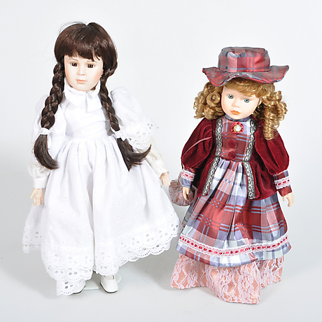 PORSLINSDOCKOR, 2 st, med ställningar, 1900-talets andra hälft ...