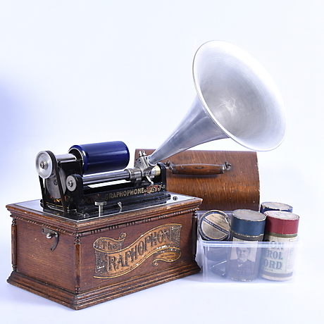 PHONOGRAPH, American graphophone company, patent 1887. Samlarföremål ...