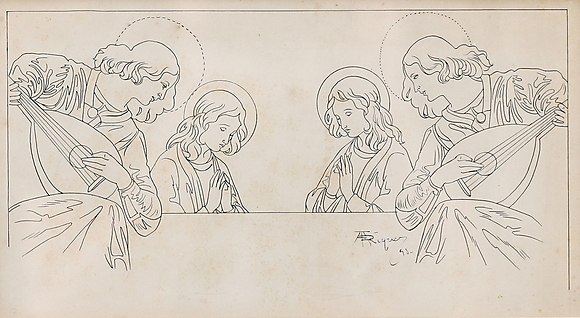 ALEXANDRE DE RIQUER. Änglar. Konst - Teckningar - Auctionet