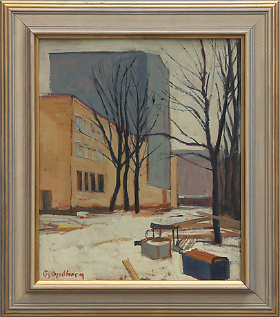 GOTTHARD SANDBERG. URBAN MOTIF, WINTER. Art - Paintings - Auctionet