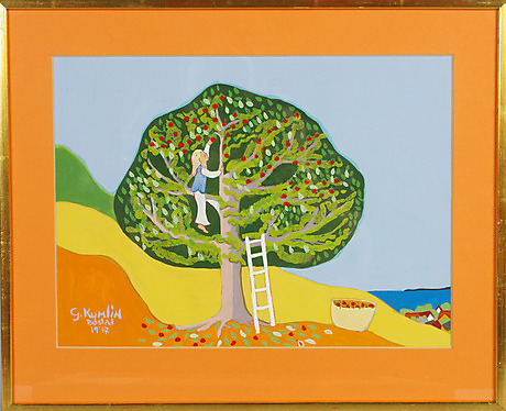 GUNILLA KUMLIN. fruit trees, mixed media. Art - Paintings - Auctionet