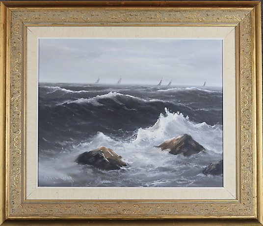 LARS NORBERG. Oil on canvas, sea motif, signed. Art - Paintings - Auctionet