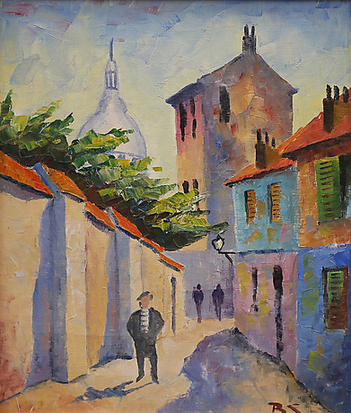 JENS BISGAARD SÖRENSEN. Motive from Paris, oil on canvas signed. Art ...