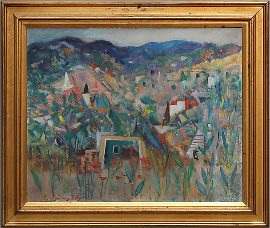 BERTIL SJÖBERG (?), southern landscape, signed 1956. Art - Engravings ...