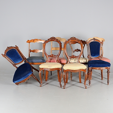 STOLAR, 8 st, olika modeller, 1900-tal. Möbler - Fåtöljer & Stolar ...