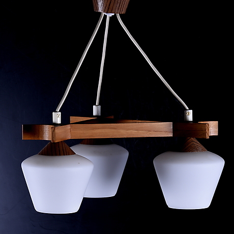 TAKLAMPA, trä/frostat glas, 1960/70-tal. Belysning & Lampor - Taklampor ...