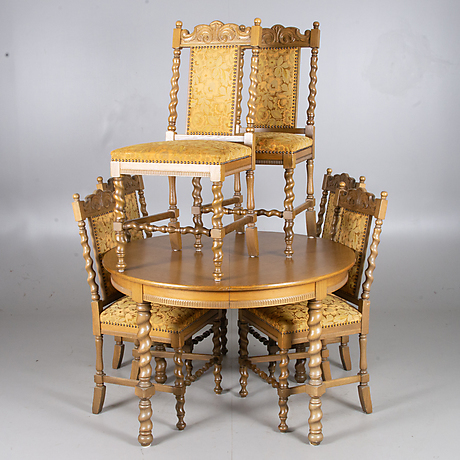 ESSZIMMERGRUPPE, 7-teilig, Eiche, 1980er Jahre, Alsterbro-Möbel. Möbel ...