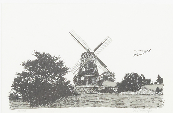 PER FRANZEN. Kvarn, litografi, numrerad 257/395, signerad. Konst ...