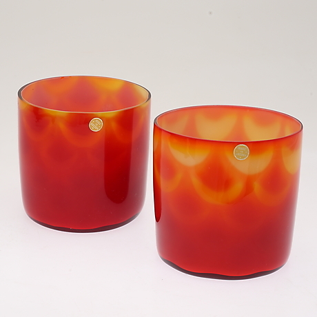 OUTER LINING, a pair, "peacock", Elme glassware. Glass - Other - Auctionet