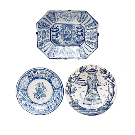 Levantine dish and dish and platter in Talavera earthenware, early ...