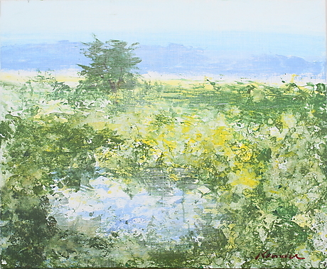 LEIF KANDER. Landscape. Oil on canvas. Signed Kander. Art - Paintings ...