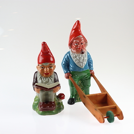 FIGURINER, 2 st. tomtar, keramik, Heissner, Tyskland. Keramik & Porslin ...